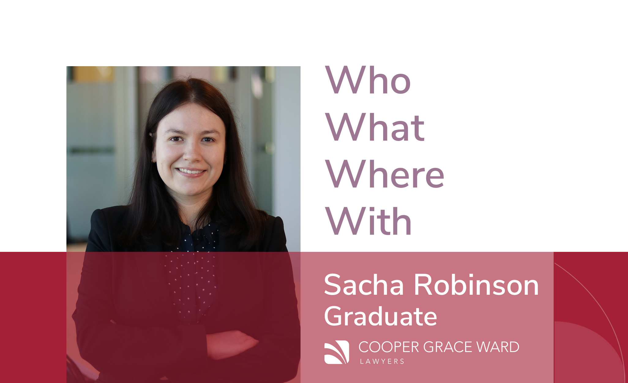 Who, what, where with Sacha Robinson - Cooper Grace Ward
