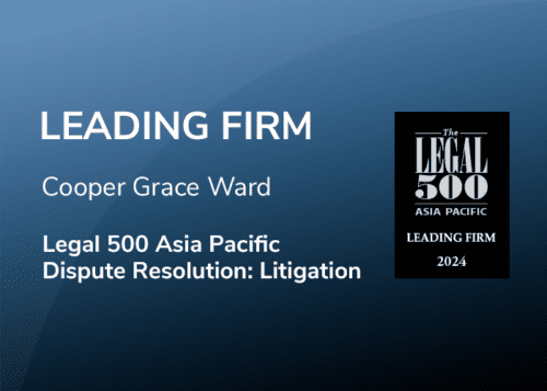 Cooper Grace Ward Named In The Legal 500 Asia Pacific Rankings For 2024