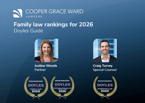 Family law team recognised in Doyles Guide - Cooper Grace Ward